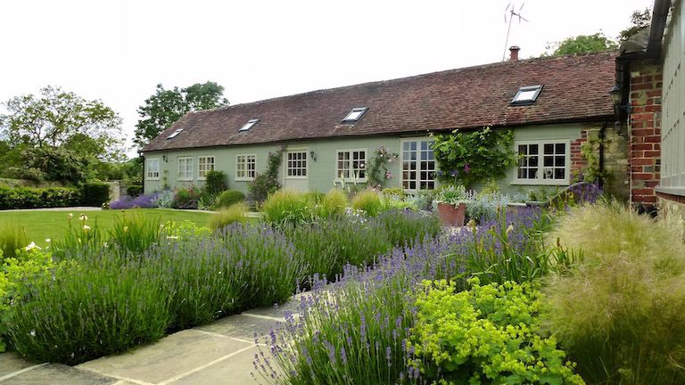 Converted farm courtyard garden